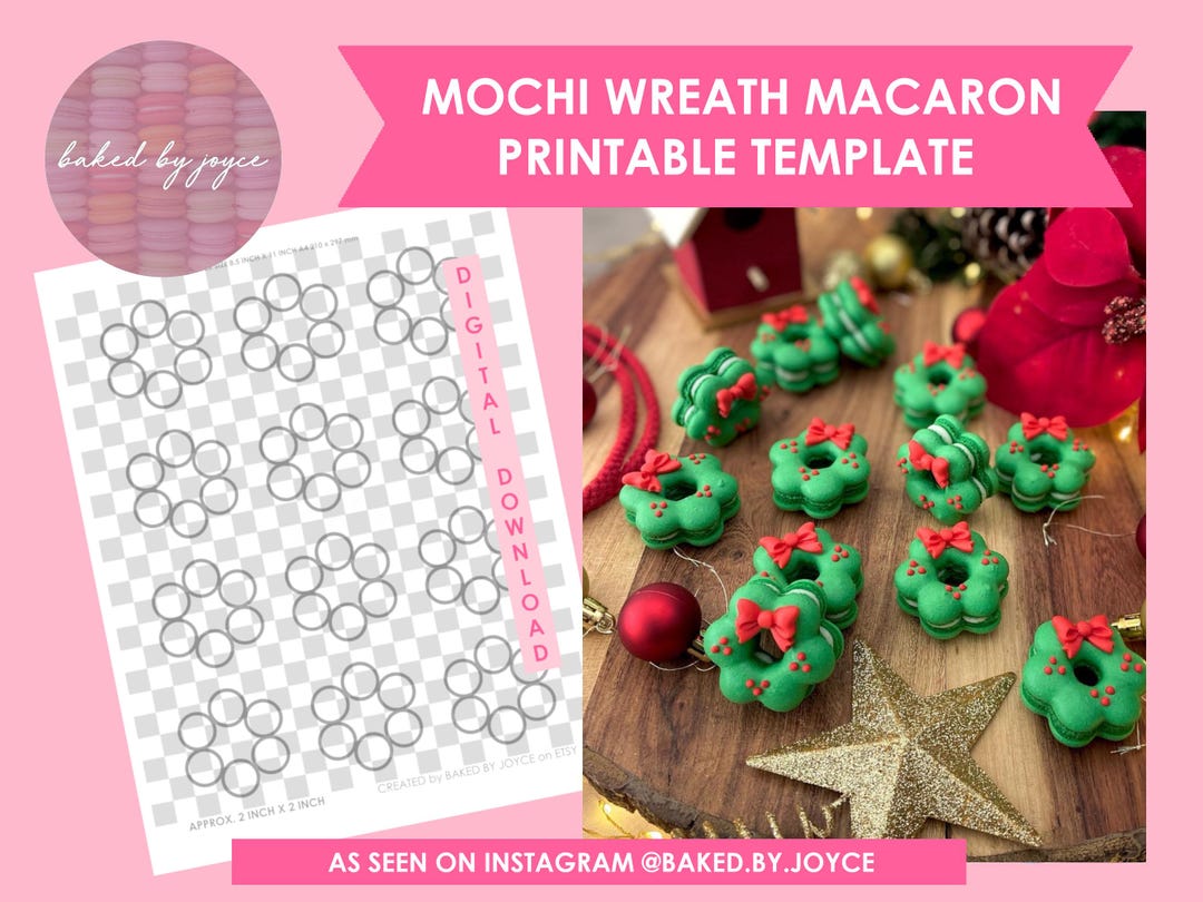 Printable Mochi Wreath Macaron Template - Etsy