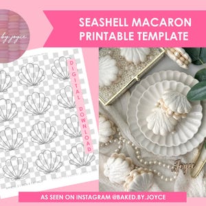 Printable Seashell Macaron Template - Etsy