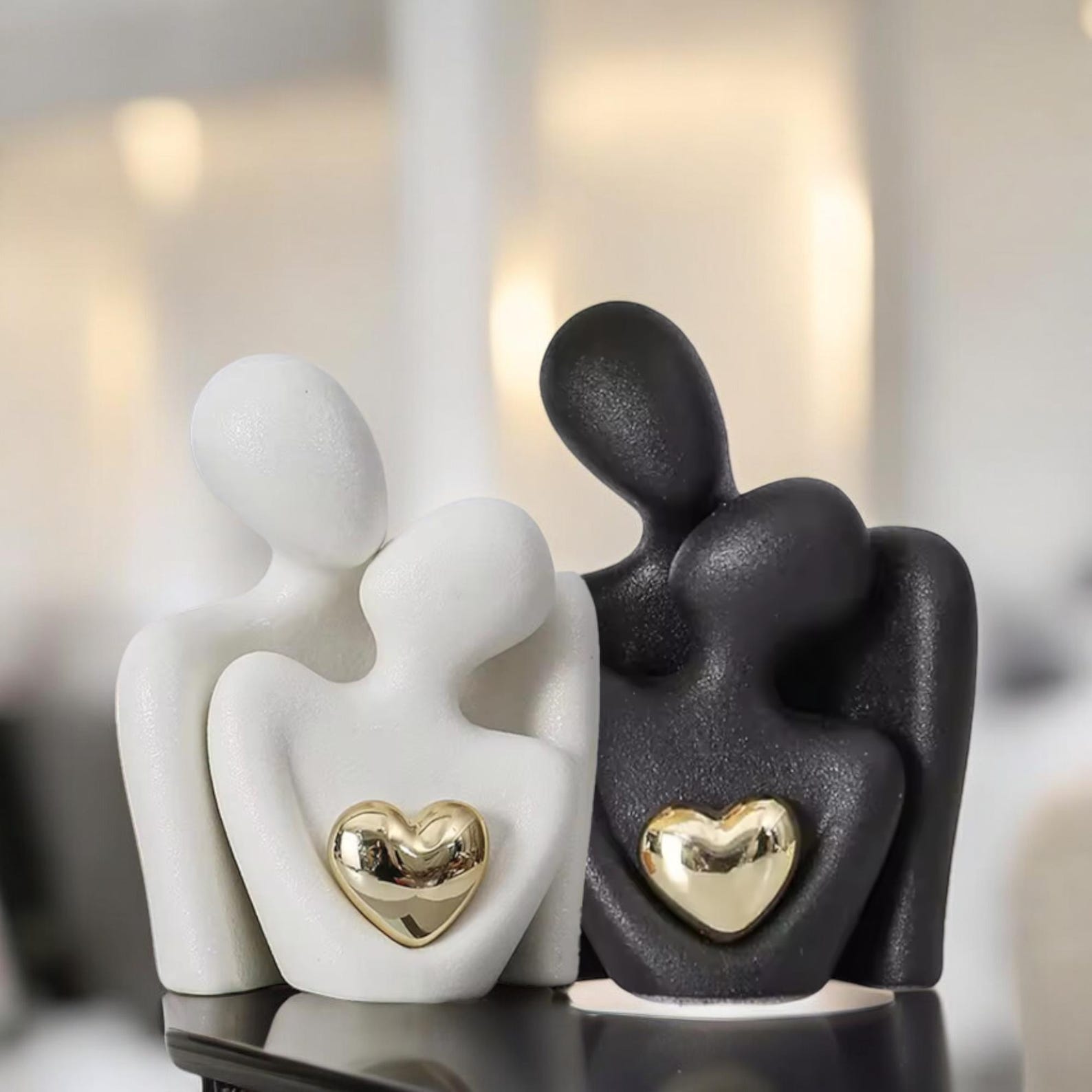 Home Decor Sculpture Ceramic Figure Statue Ornament Abstract Art ...