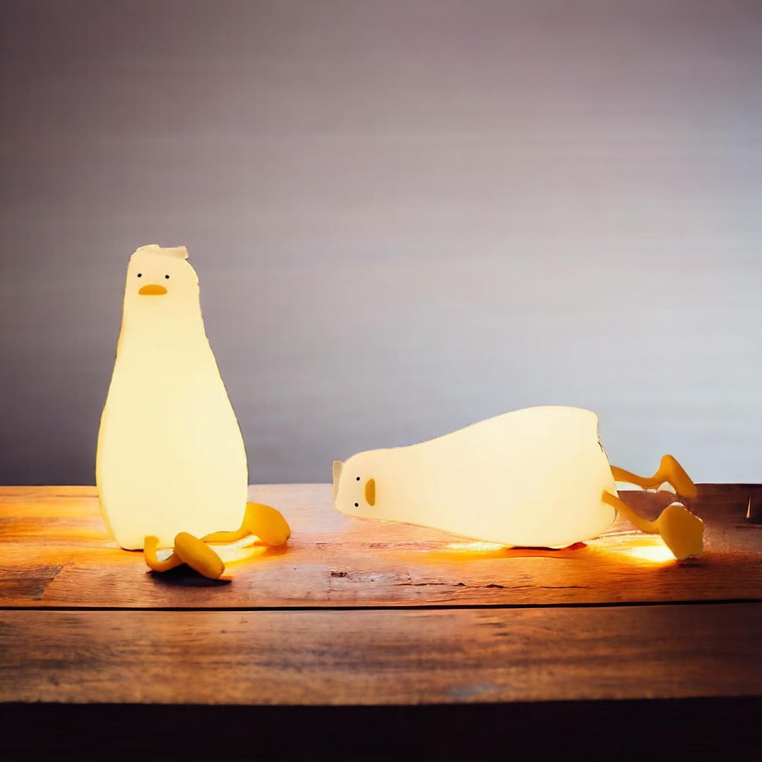 2pcs Lying Flat Duck Night Light, LED Squishy Duck Lamp, Cute Light up ...
