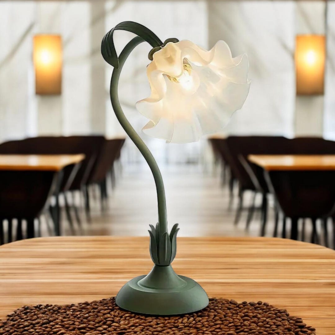 American Style Flower Table Lamp - Adjustable Gooseneck, Color-changing ...