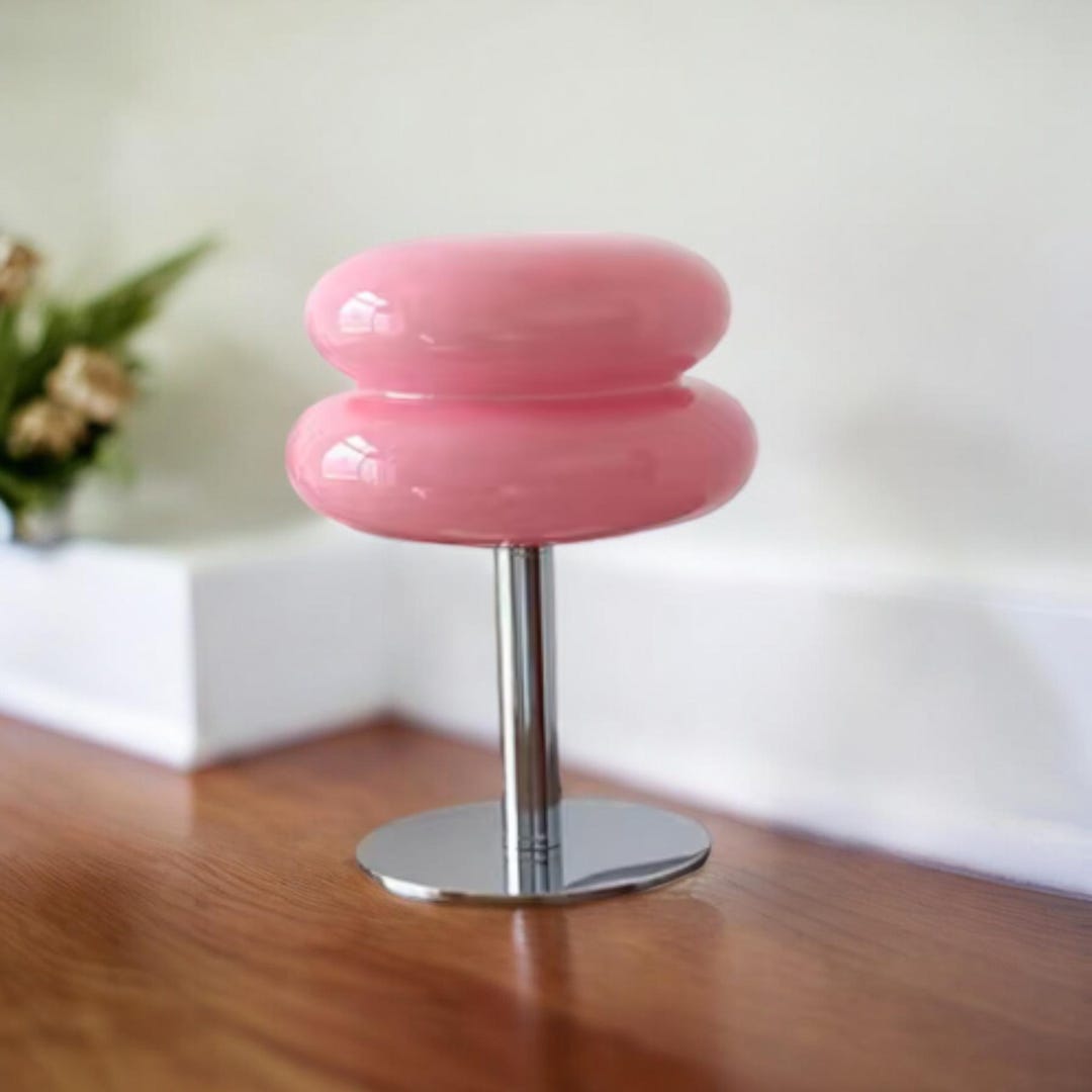 Macaron Glass Table Lamp Trichromatic Dimming Living Room Atmosphere ...