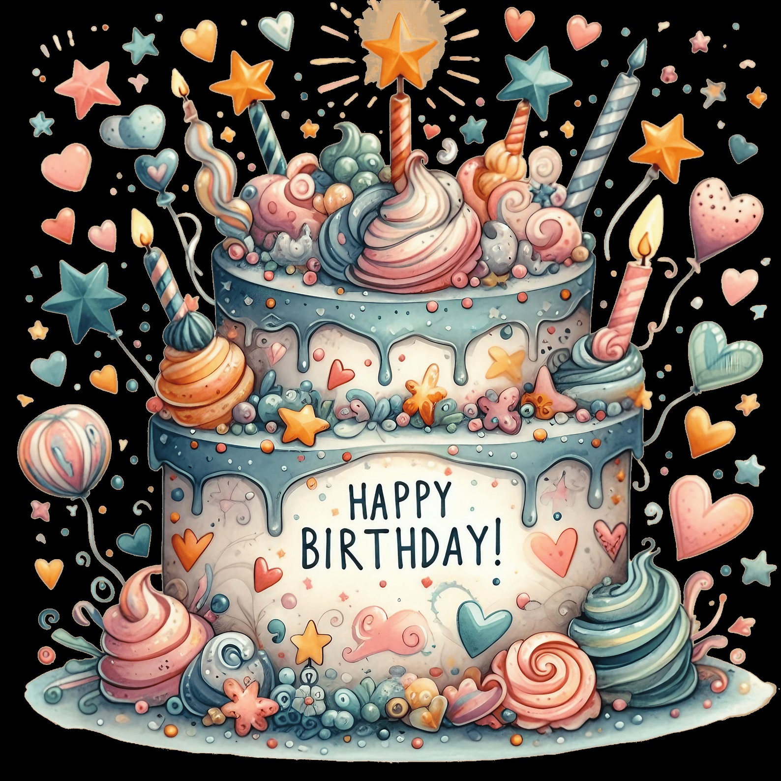 Happy Birthday Clipart - Birthday (5)PNG - Etsy