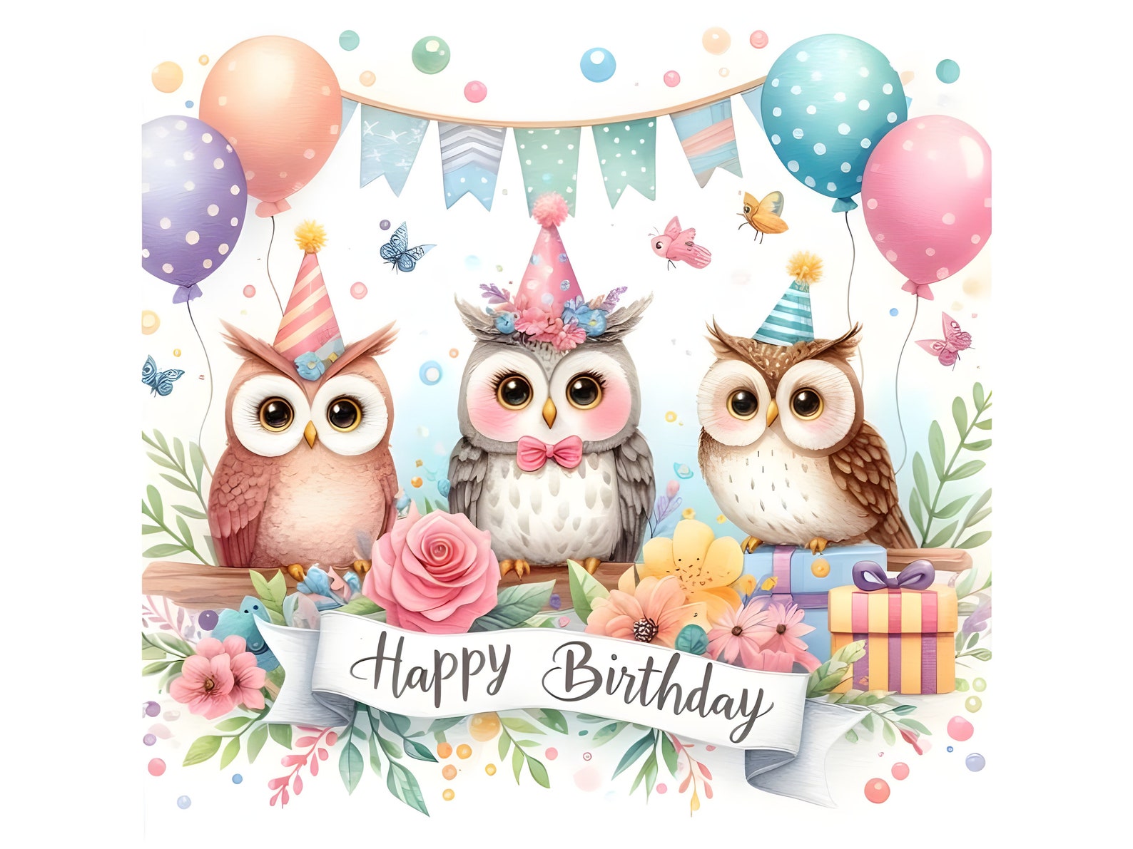 Happy Birthday Header With Col, Birthday Header, Gift for Her, Bundle ...