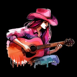 Country Music,watercolor Cowgirls Clipart Sublimation,watercolor ...