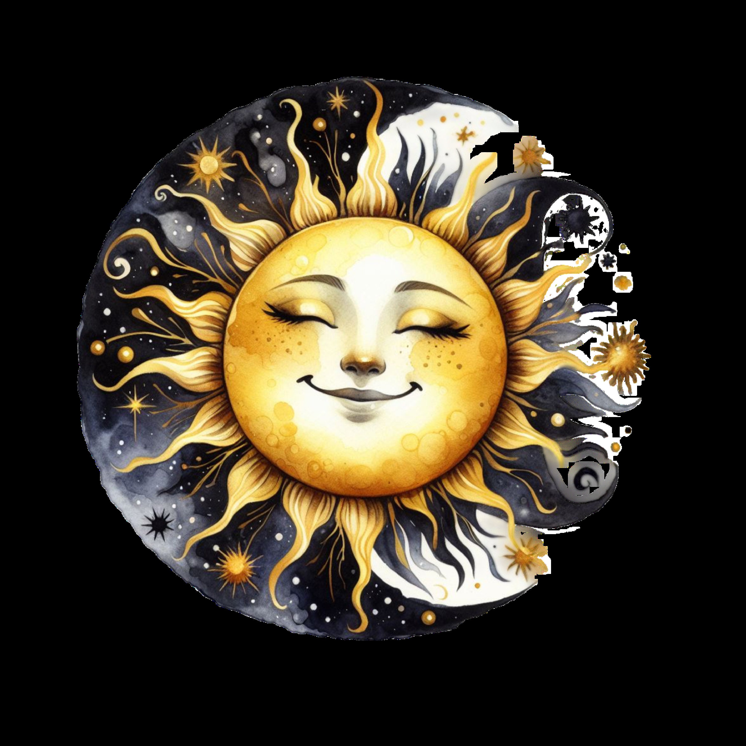 Watercolour Sun Smile Sublimation Clipart, Sun Smile Sublimation ...