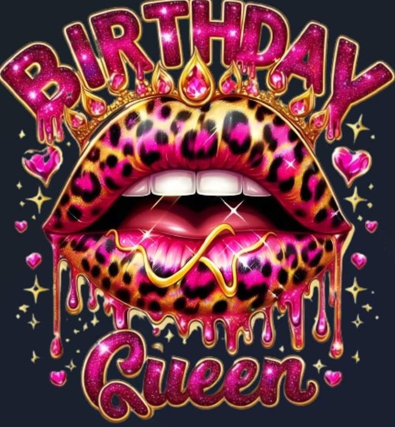 Birthday Queen PNG, Leopard Lips, Crown Graphic (digital Download) - Etsy