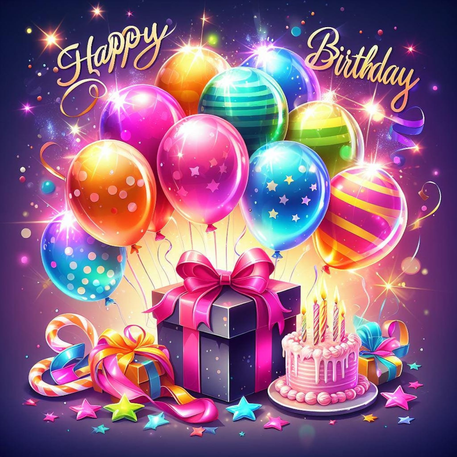 Happy Birthday,happy Birthday(4)jpeg, Birthday Card,shiny Party Card ...