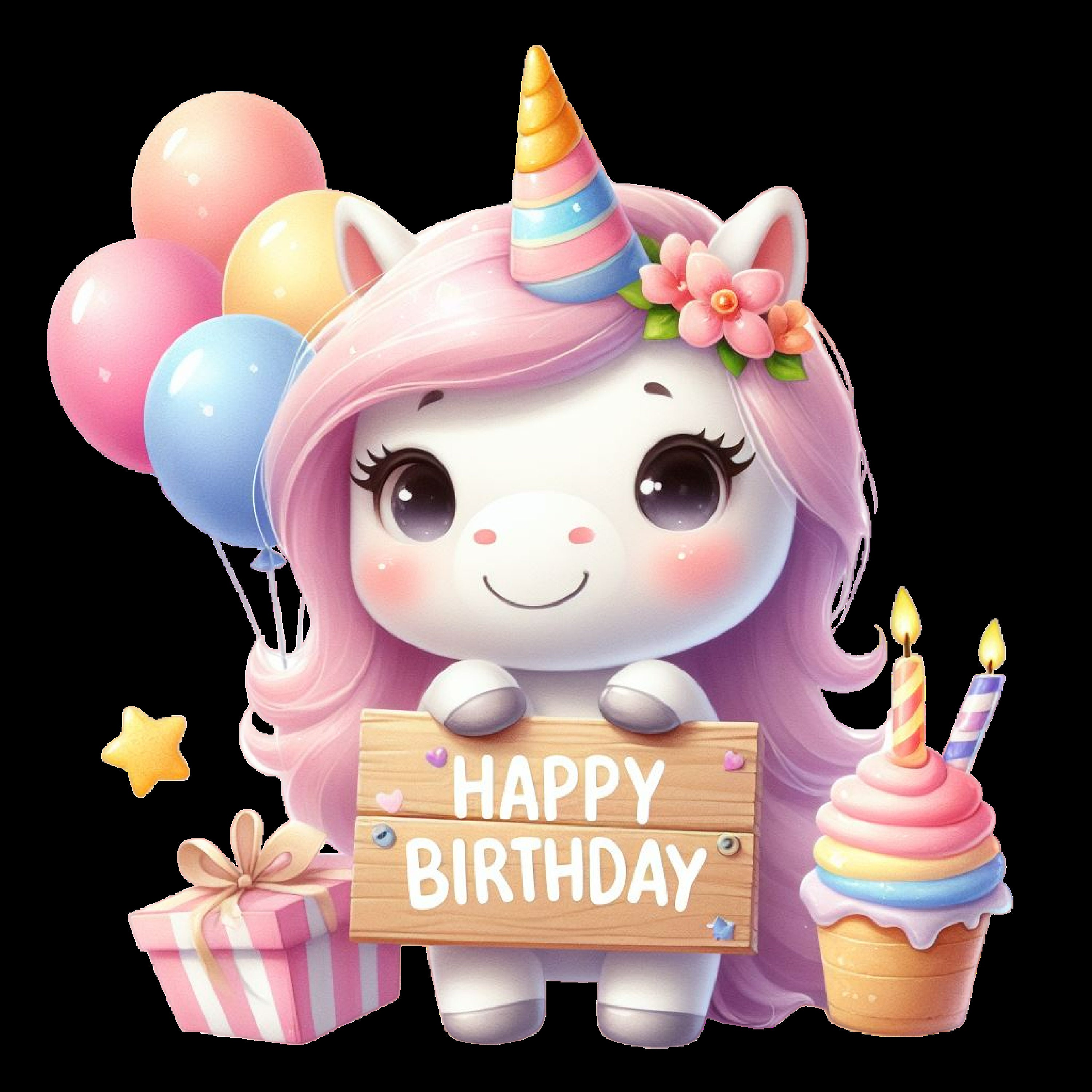 Happy Birthday Unicorn Clipart(5)png - Etsy