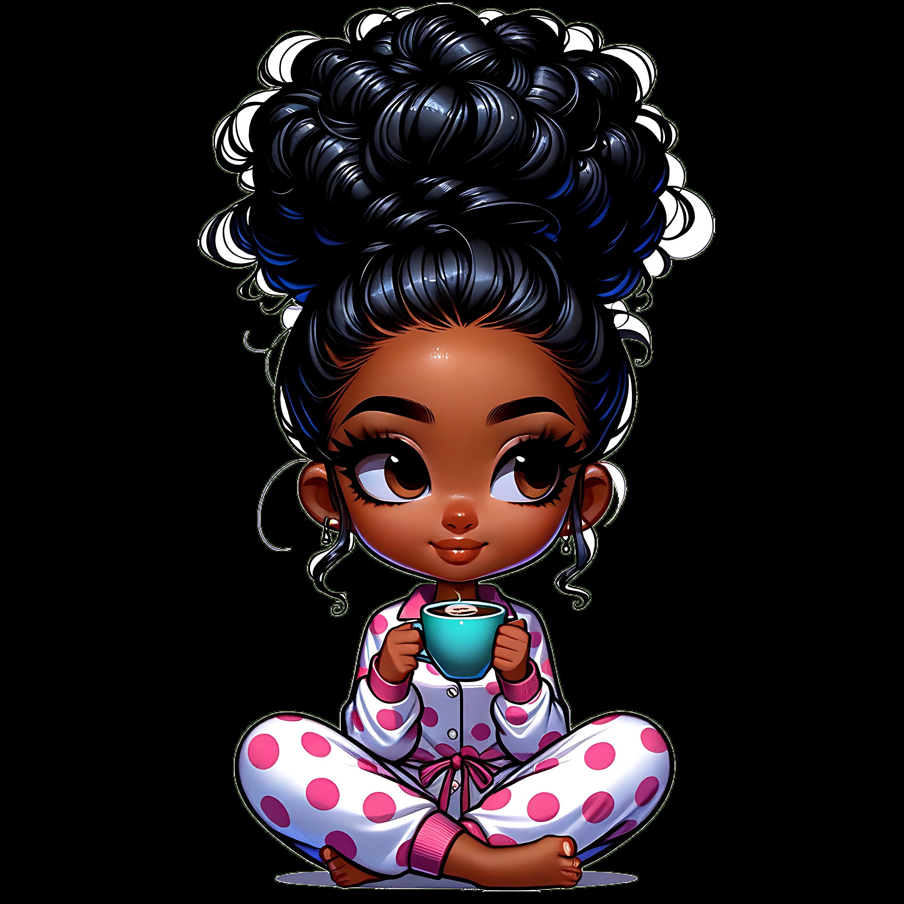 Black Girl With Coffee Black Girl With Coffee Png File Girl With