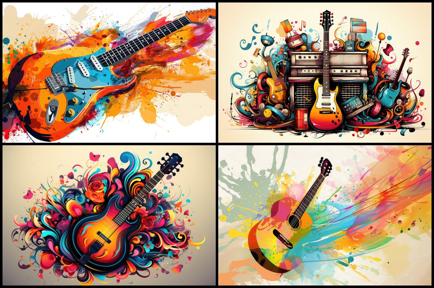 Music Clipart, Digital Wall Art,4 JPEG File 4 JPEG File 5000+px X 3000 ...