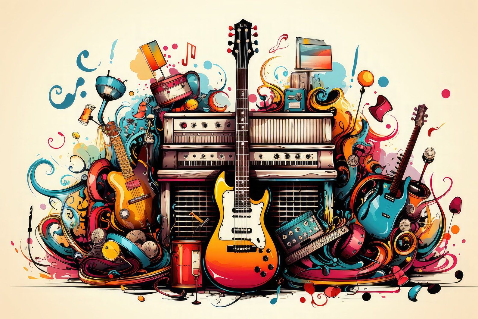 Music Clipart, Digital Wall Art,4 JPEG File 4 JPEG File 5000px X 3000px ...