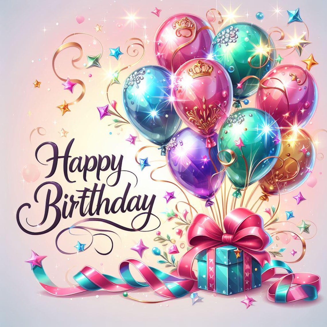 Happy Birthday,happy Birthday(4)jpeg, Birthday Card,shiny Party Card ...