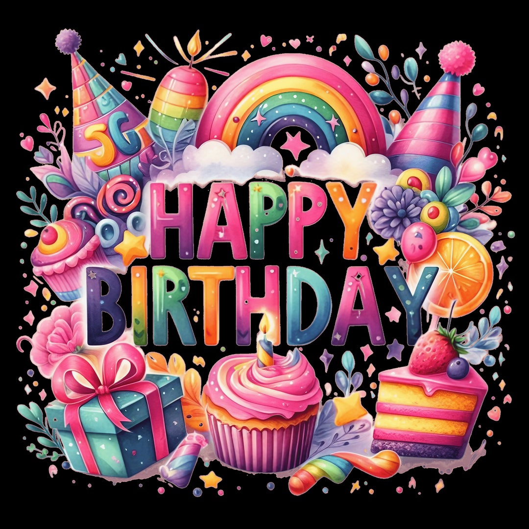 Happy Birthday Clipart - Celebration Party PNG (instant Download) - Etsy
