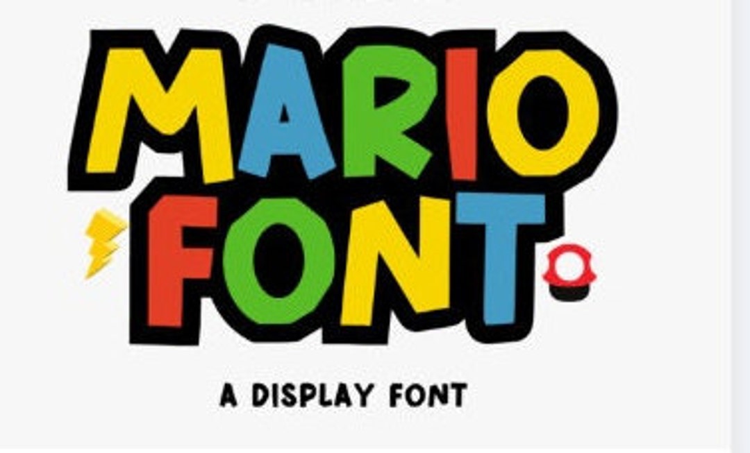 Super Mario Fonts, Mario Font, Digital Download Only. - Etsy