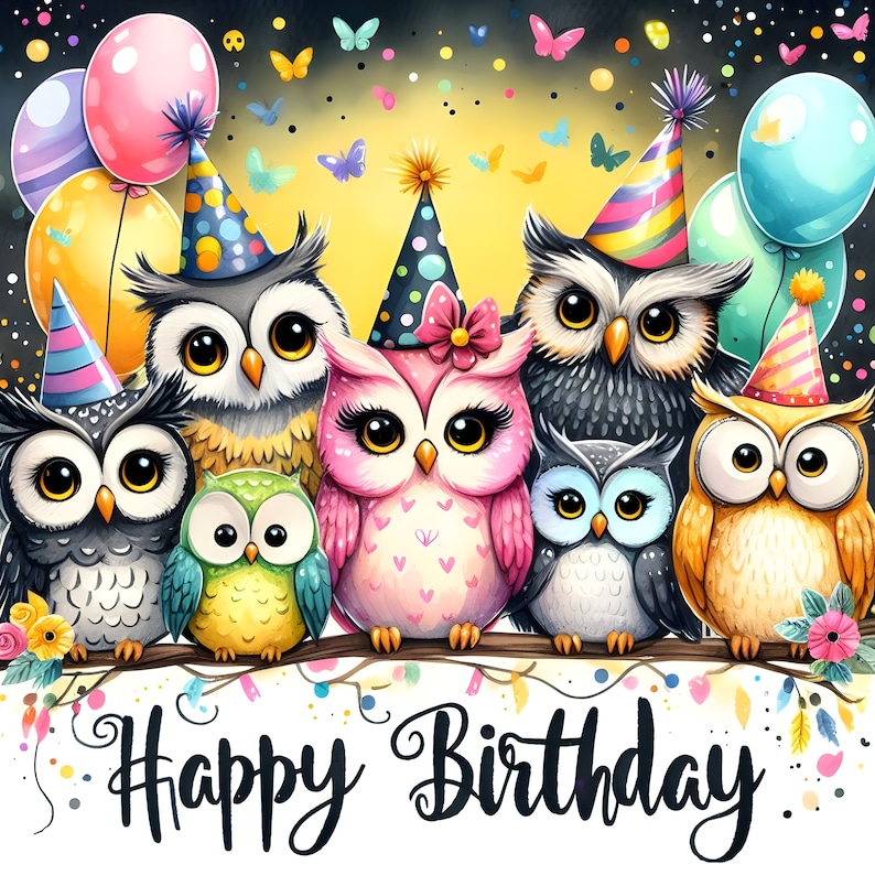 Happy Birthday Header With Col,4 JPEG ,bundle of a Happy Birthday Card ...