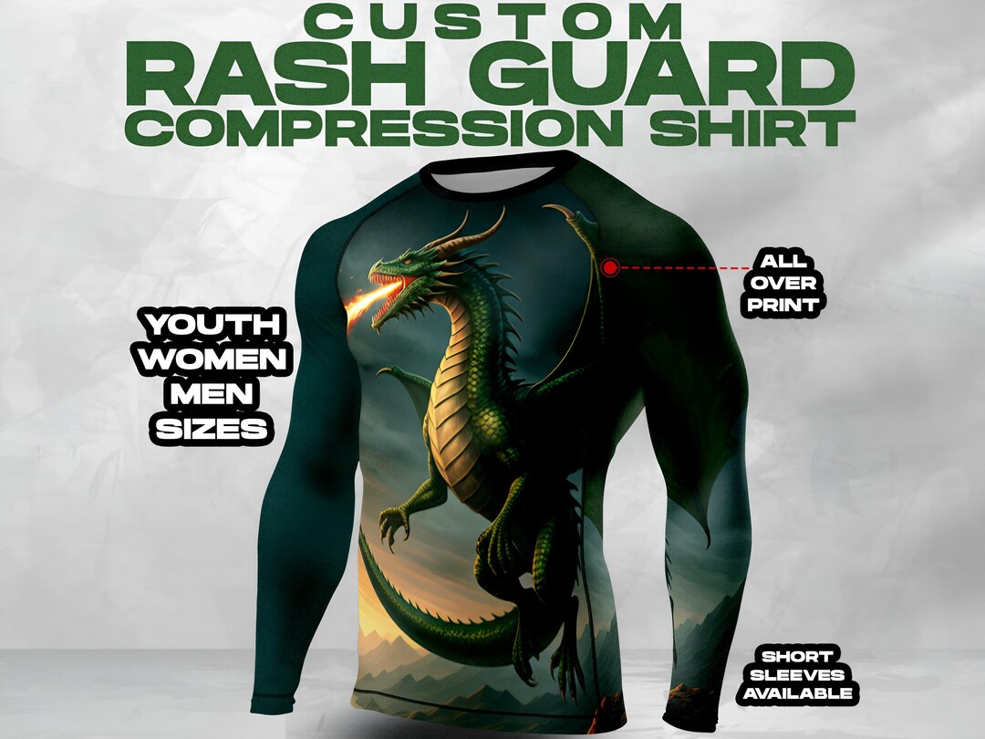 Custom Long Sleeve Rash Guard: Personalized Compression Shirt - Etsy