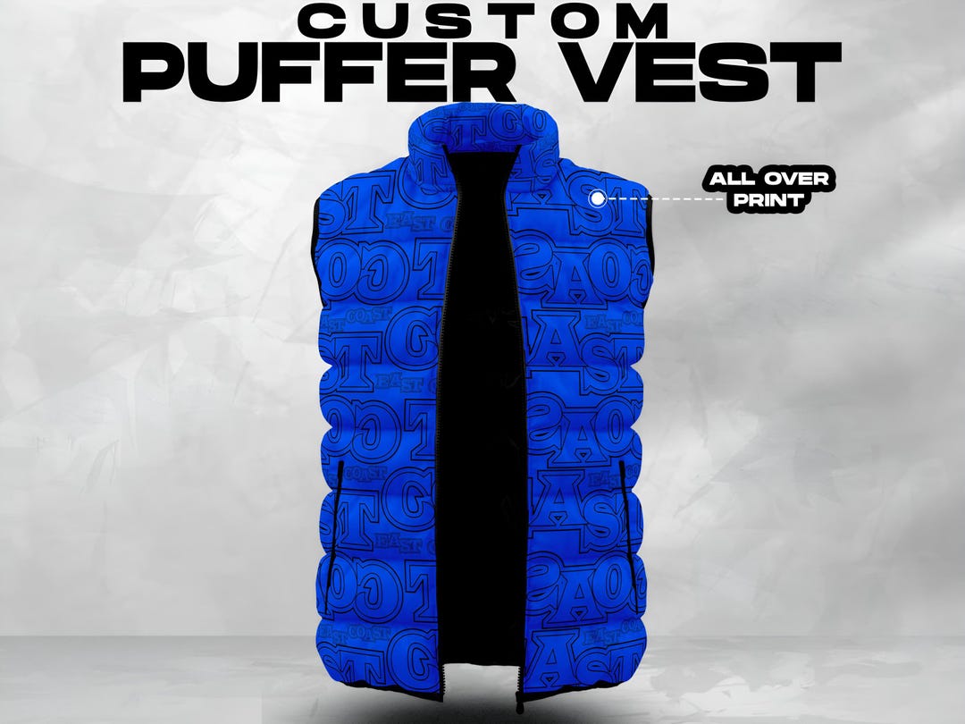 Custom Puffer Vest Down Vest With Lining Team Warm up Personalized ...