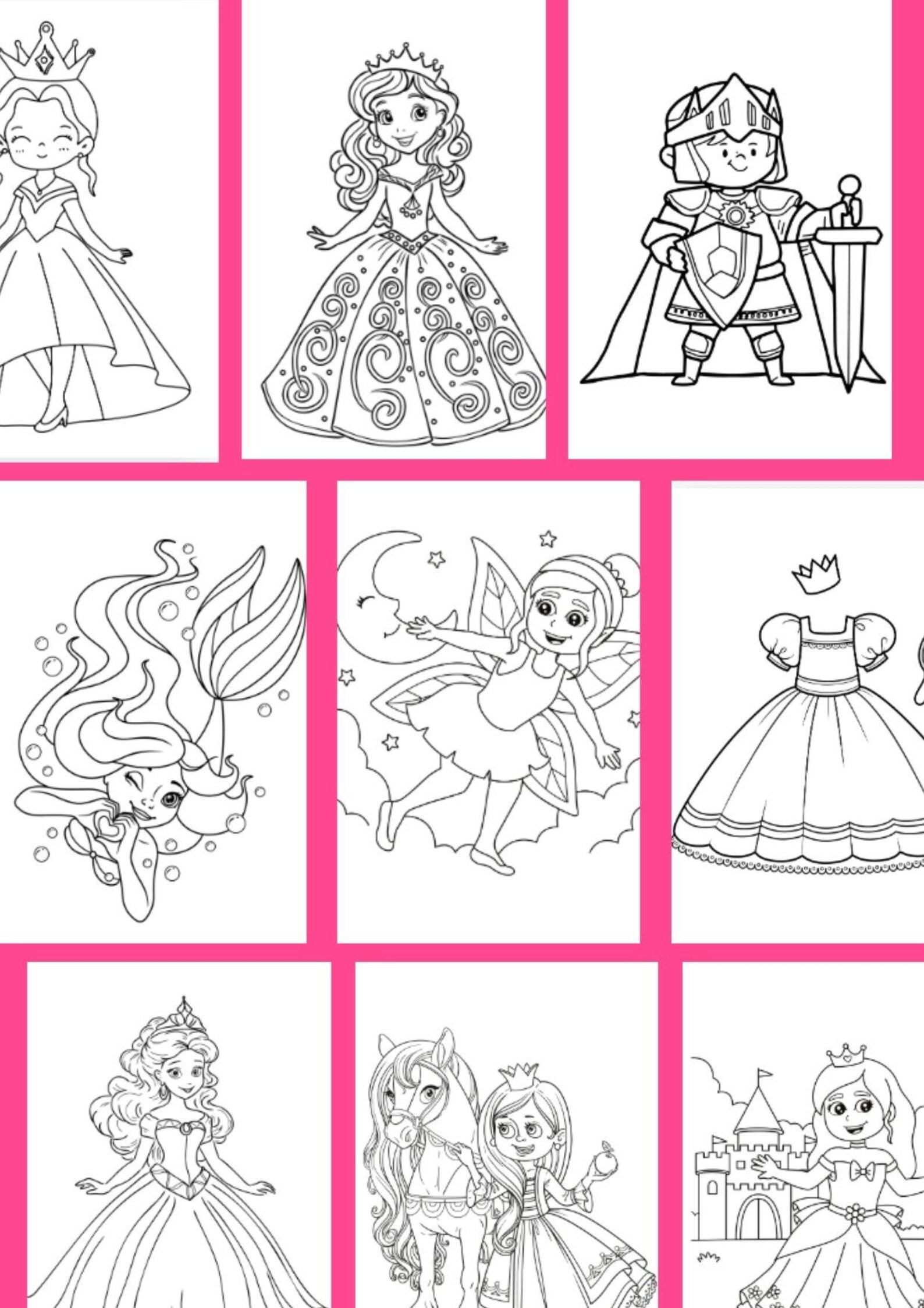 Princess Coloring Pages Kids Coloring Book Animation Activities for ...