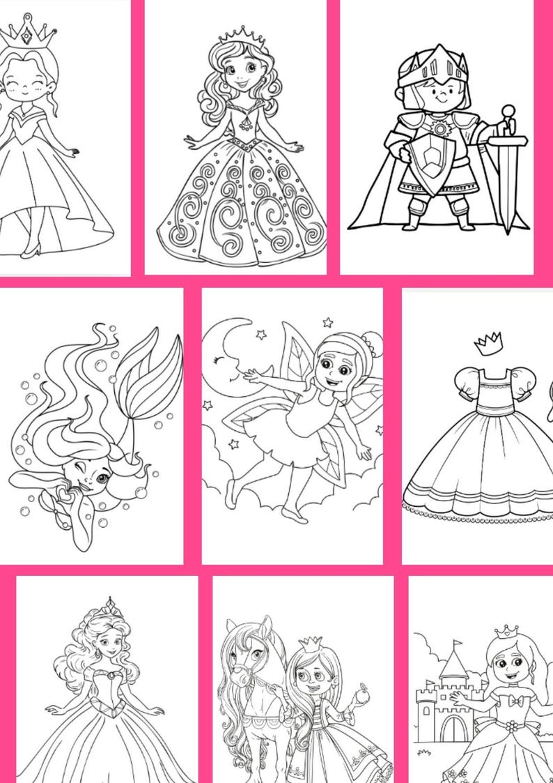 Princess Coloring Pages Kids Coloring Book Animation Activities for ...