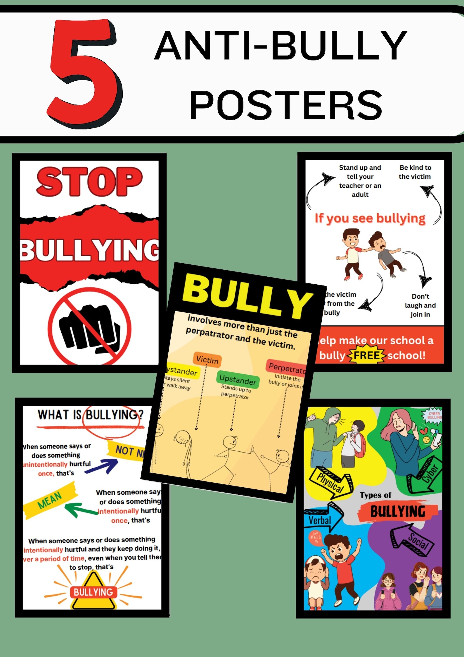 Anti-bullying Posters, Classroom Posters, Bullying Strategies, Stand up ...