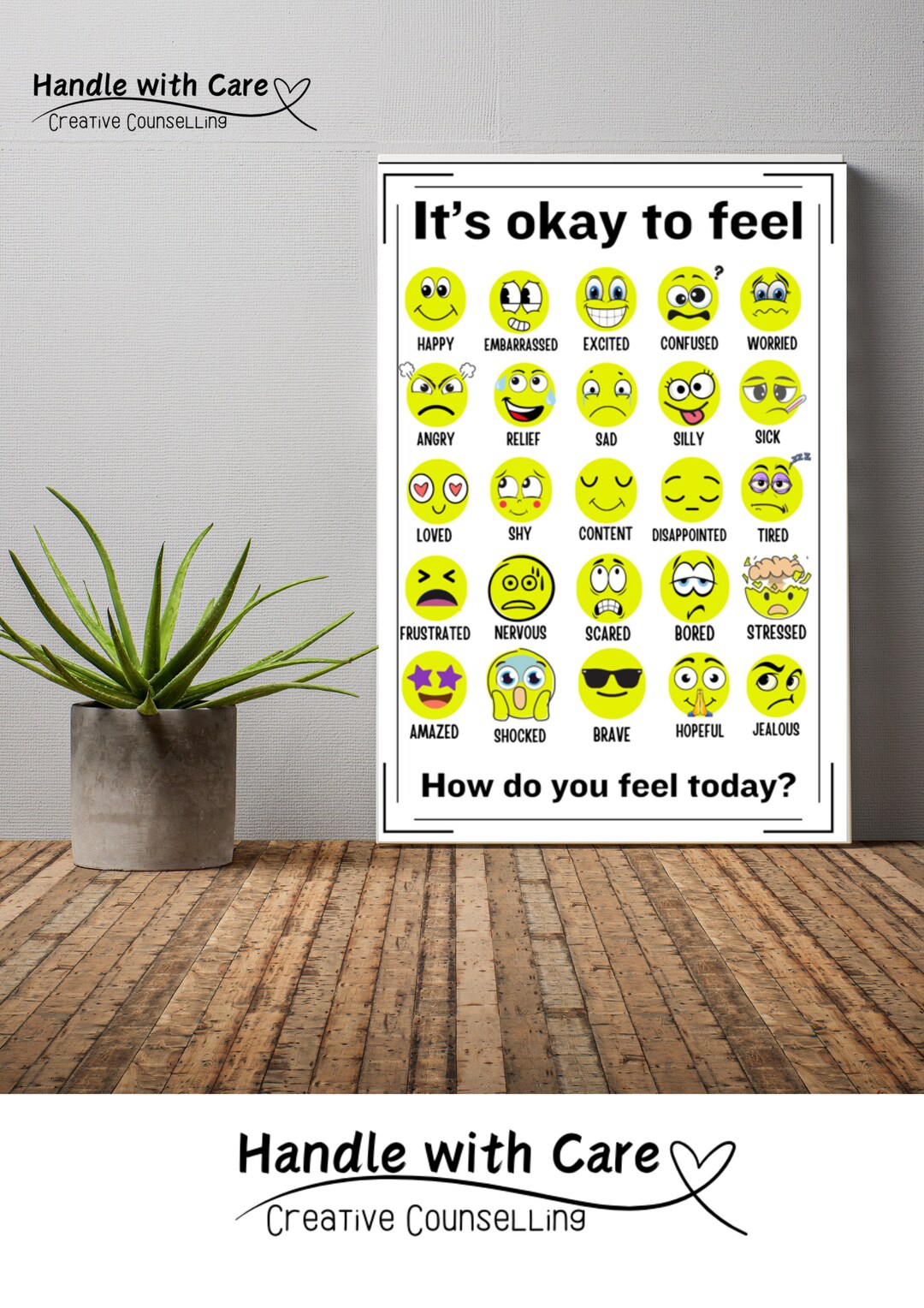 Emotions Poster, Feelings Chart, It's Okay to Feel - Etsy