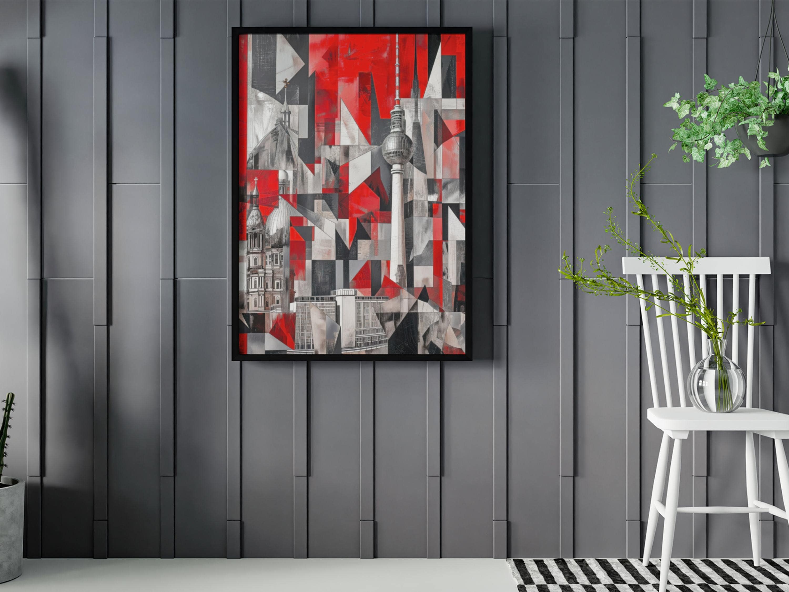 Berlin in Blocks: A Pop Art Cubist Mosaic, Modern Wall Decor Print ...