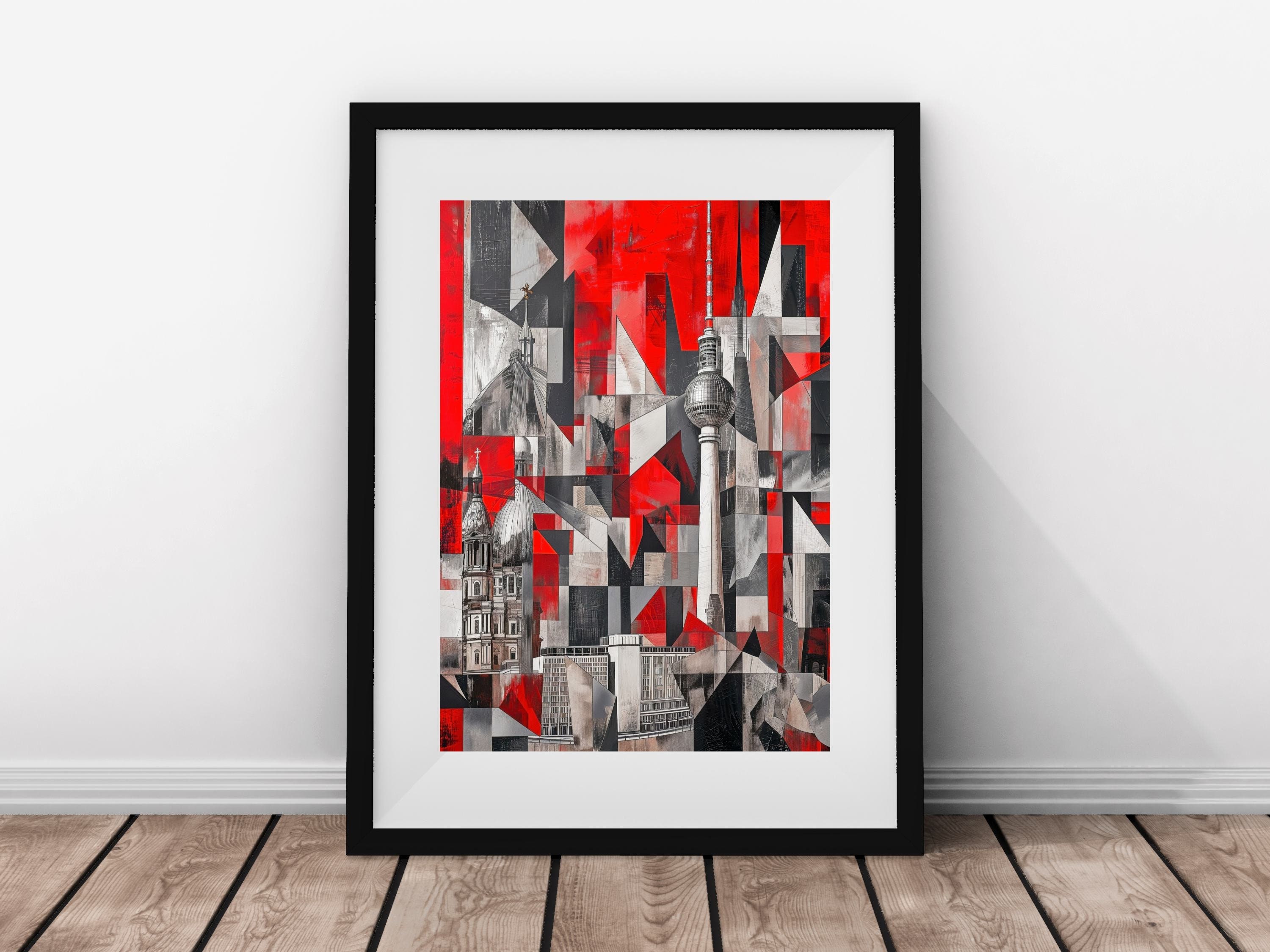 Berlin in Blocks: A Pop Art Cubist Mosaic, Modern Wall Decor Print ...