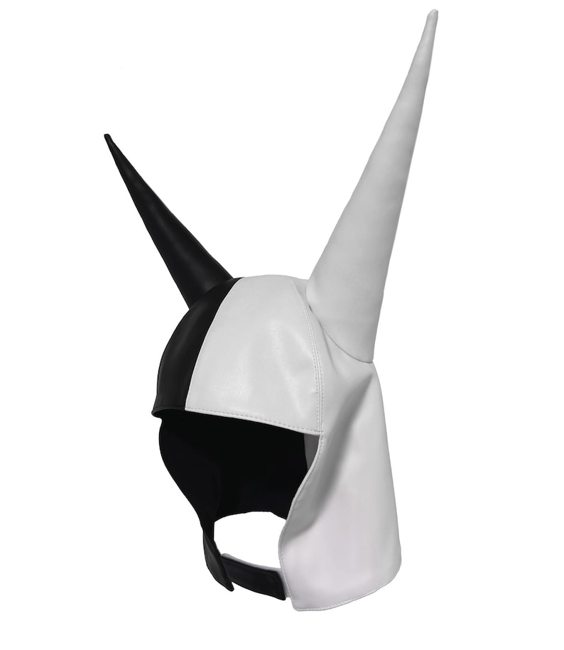 Split Black/white Devil Horns Dunce Hat/cap/mask Exclusive (playboi ...