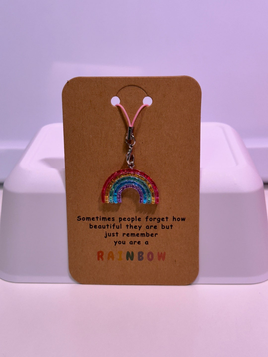 You Are a RAINBOW - Hug Card With Rainbow Charm - Etsy