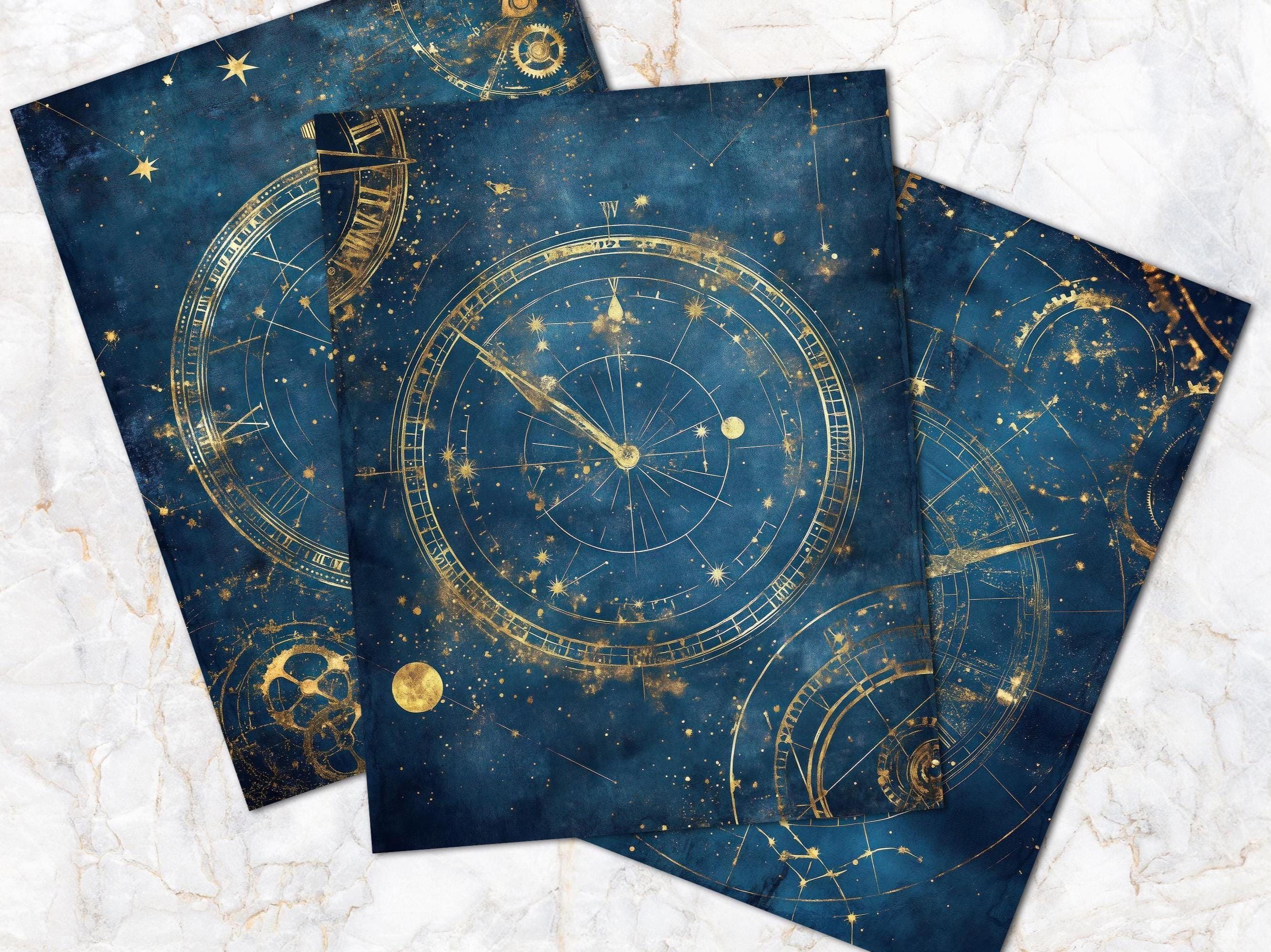 Midnight Celestial Digital Paper Pack, Vintage Star Map (digital ...