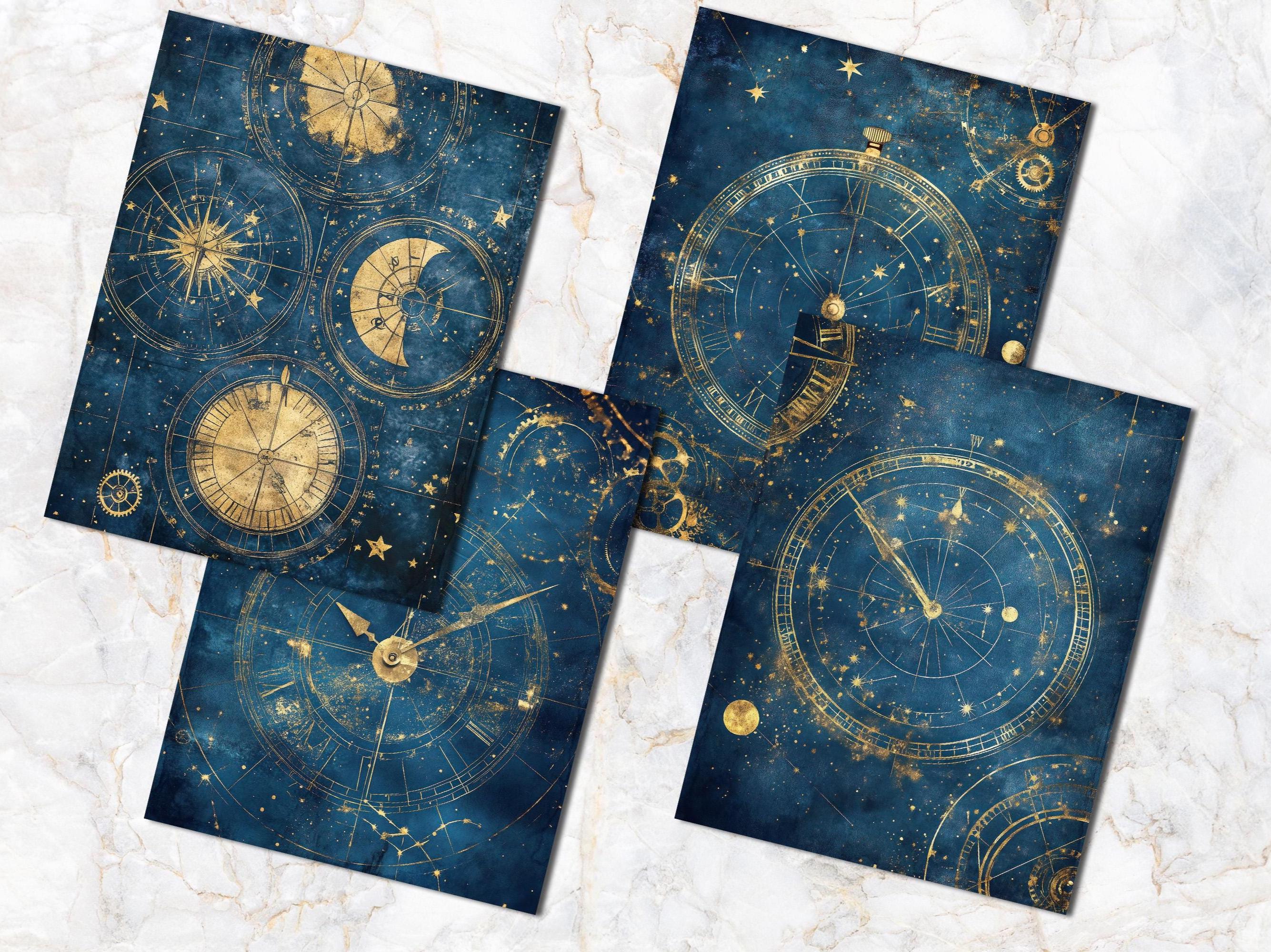 Midnight Celestial Digital Paper Pack, Vintage Star Map (digital ...