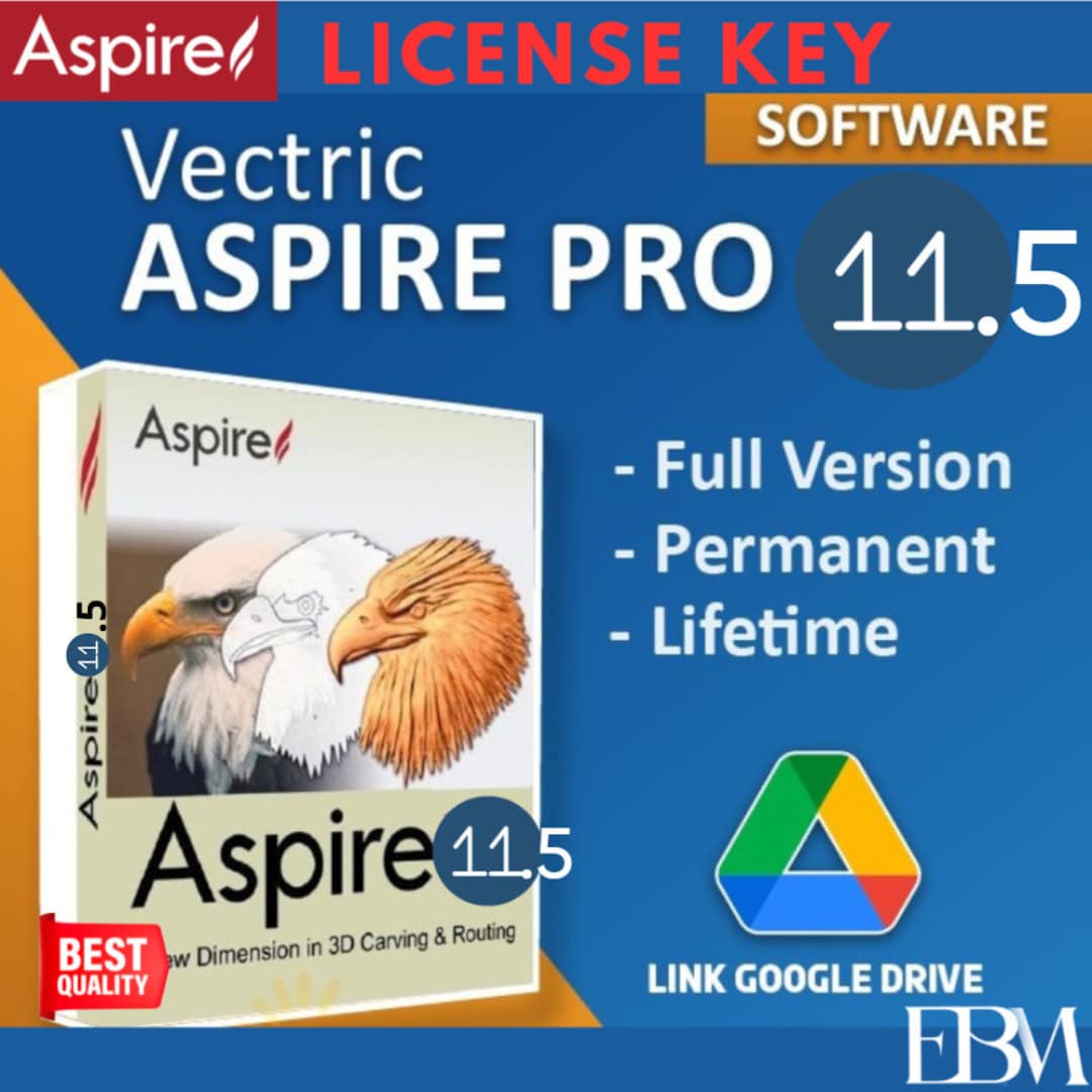 Vectric Aspire Pro 11.5 License 2023 Full Version CNC Routing and ...
