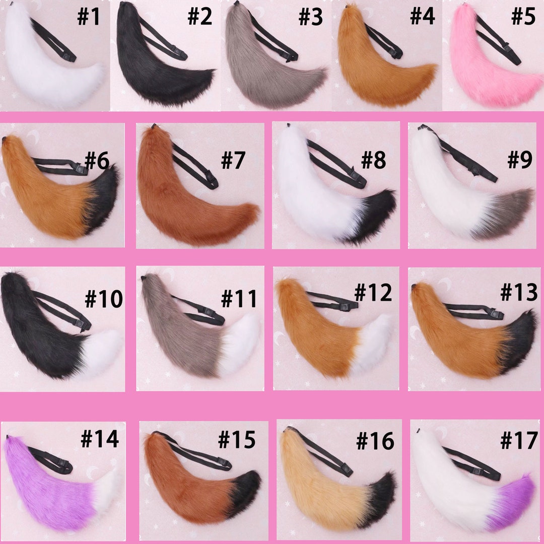 Curled Long 17 Colors Fursuit Tail, Simple Tails W/ Squeakers Cute Fox ...