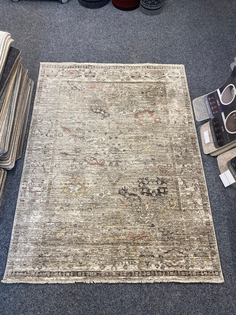 Faded Vintage Style Luxury Rug Grey Neutral Terracotta - Etsy UK