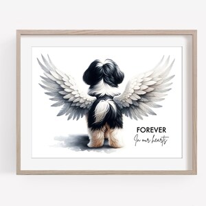Shih Tzu Angel Wings Watercolor Memorial Art Print (digital Download ...