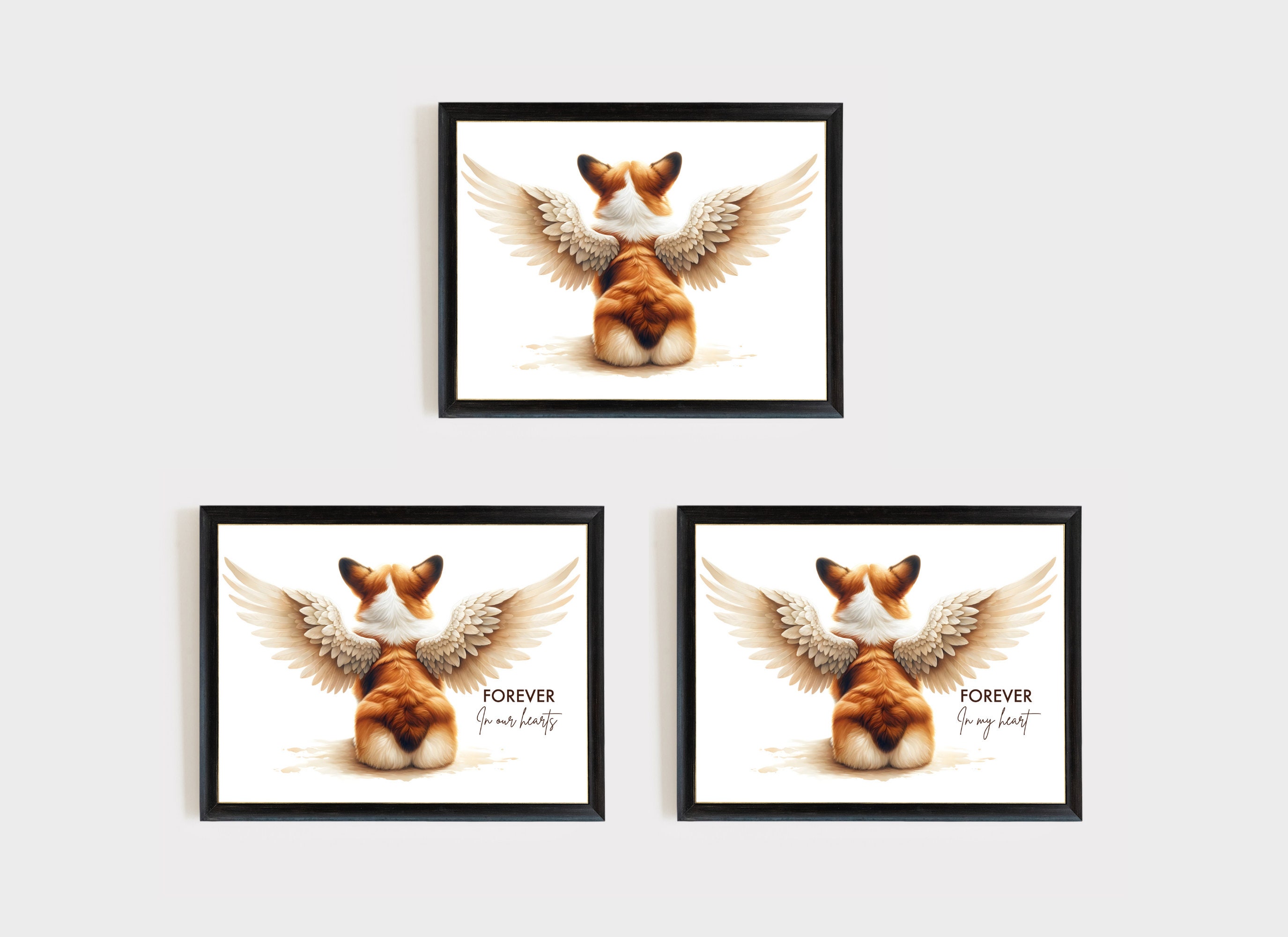 Watercolor Corgi Angel Wings Print: Dog Memorial Art (digital Download ...