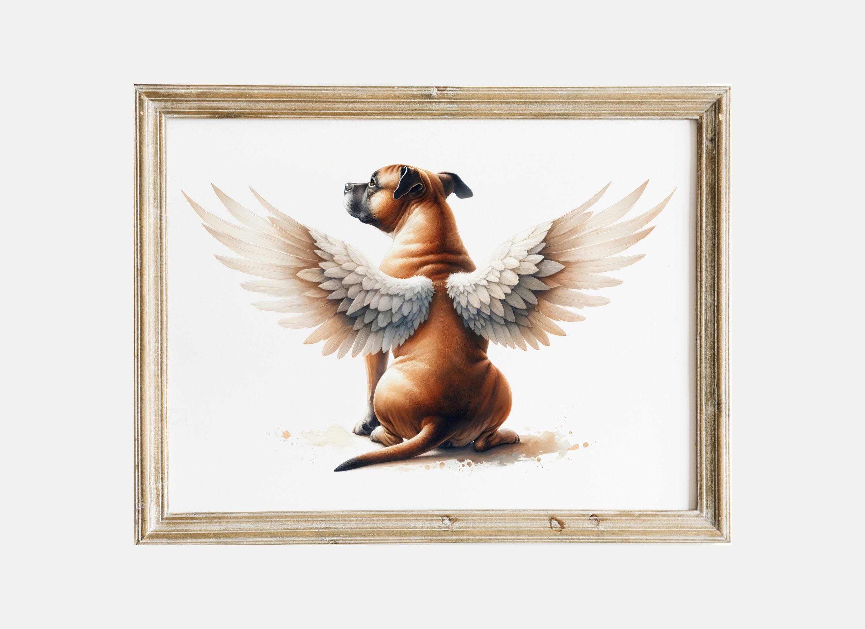 Staffordshire Bull Terrier Angel Wings Print: Dog Memorial Art (digital ...