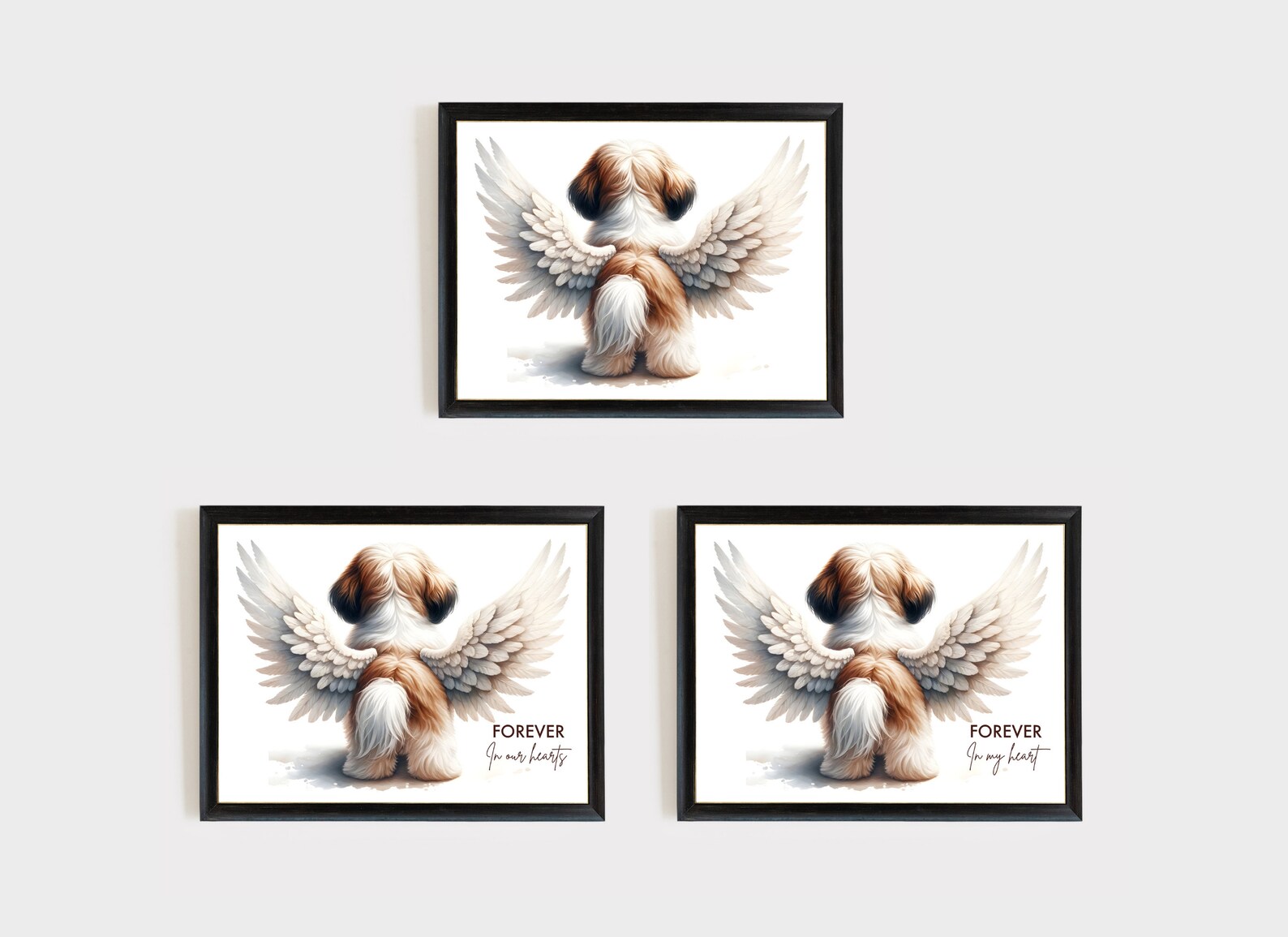 Shih Tzu Angel Wings Watercolor Art Print: Dog Memorial (digital ...