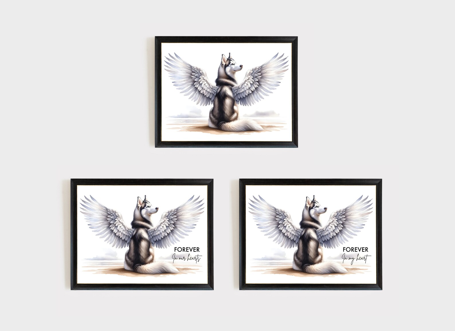 Husky Angel Wings Art Print, Dog With Angel Wings, Siberian Husky ...