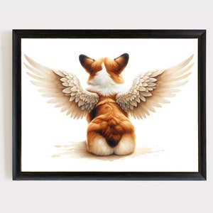 Watercolor Corgi Angel Wings Print: Dog Memorial Art (digital Download ...