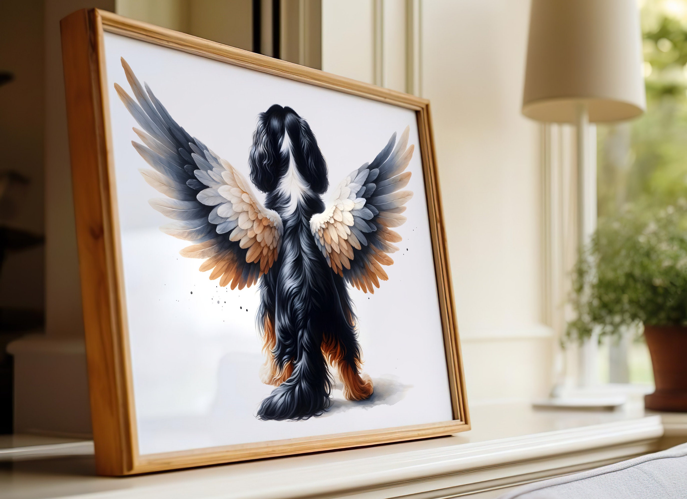 Cavalier King Charles Angel Wings Watercolour Print (digital Download ...