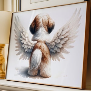 Shih Tzu Angel Wings Watercolor Art Print: Dog Memorial (digital ...