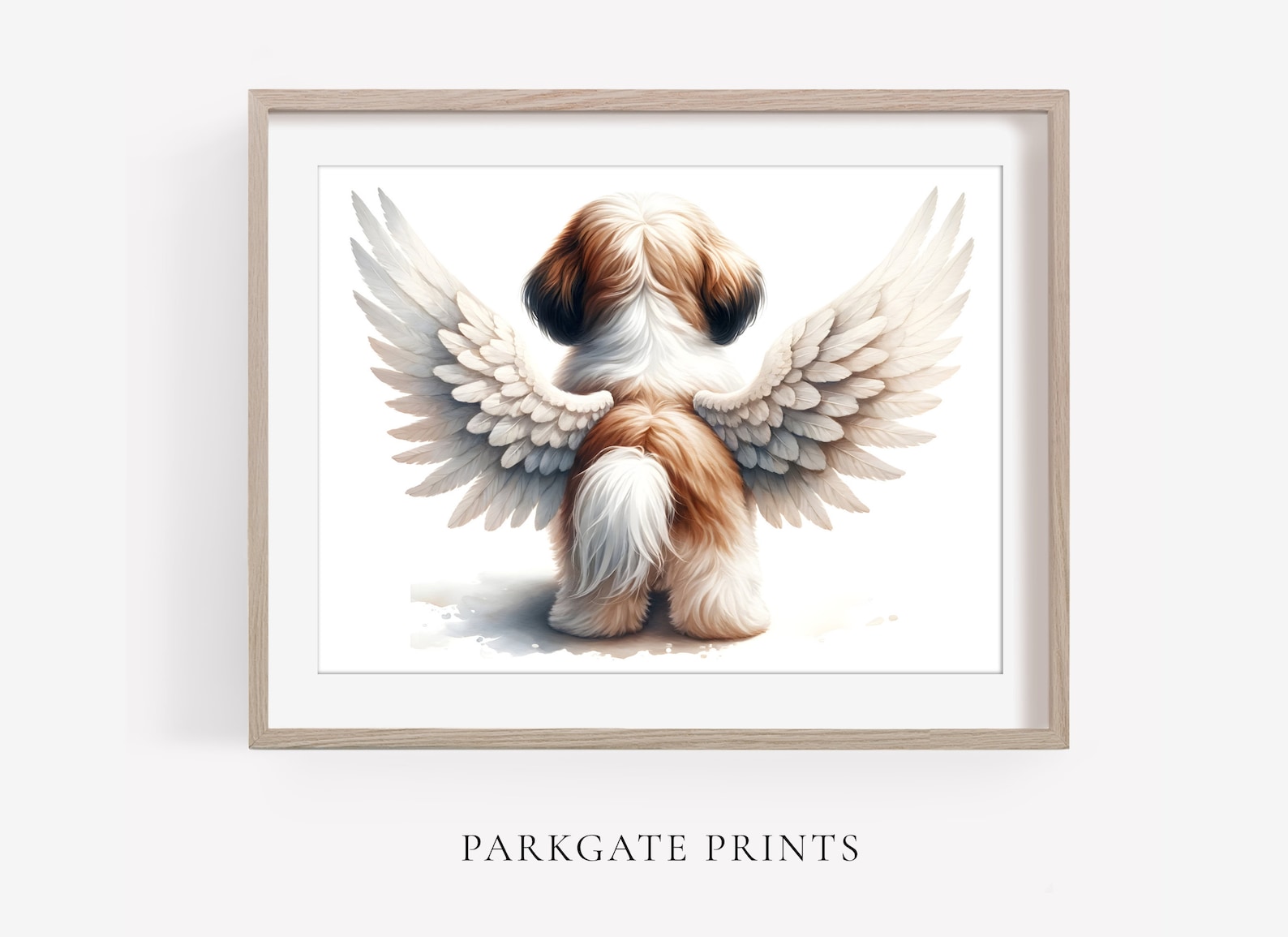 Shih Tzu Angel Wings Watercolor Art Print: Dog Memorial (digital ...