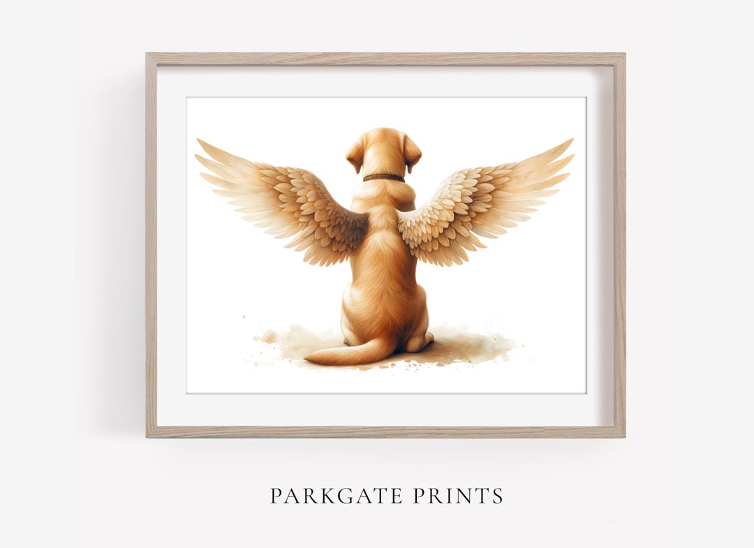 Golden Labrador Angel Wings Print, Labrador Memorial Print, Dog ...