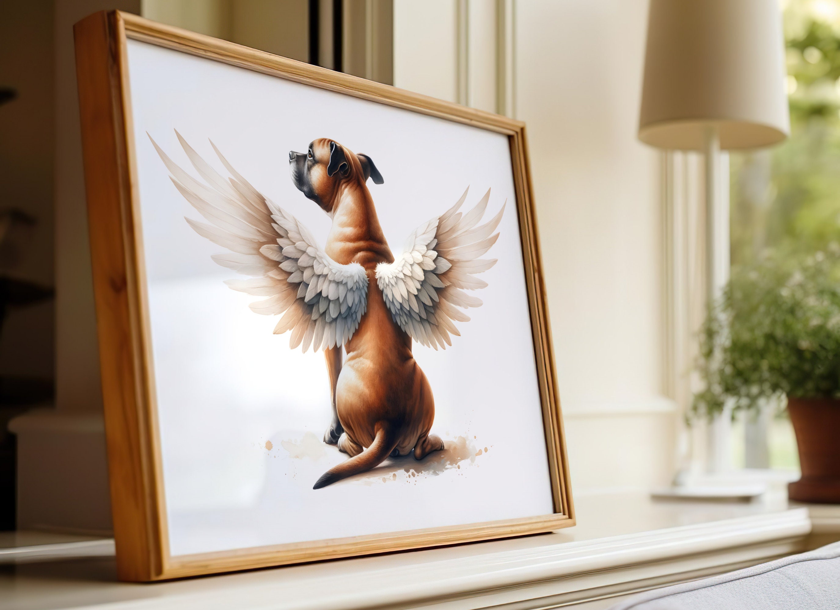 Staffordshire Bull Terrier Angel Wings Print, Staffordshire Bull ...