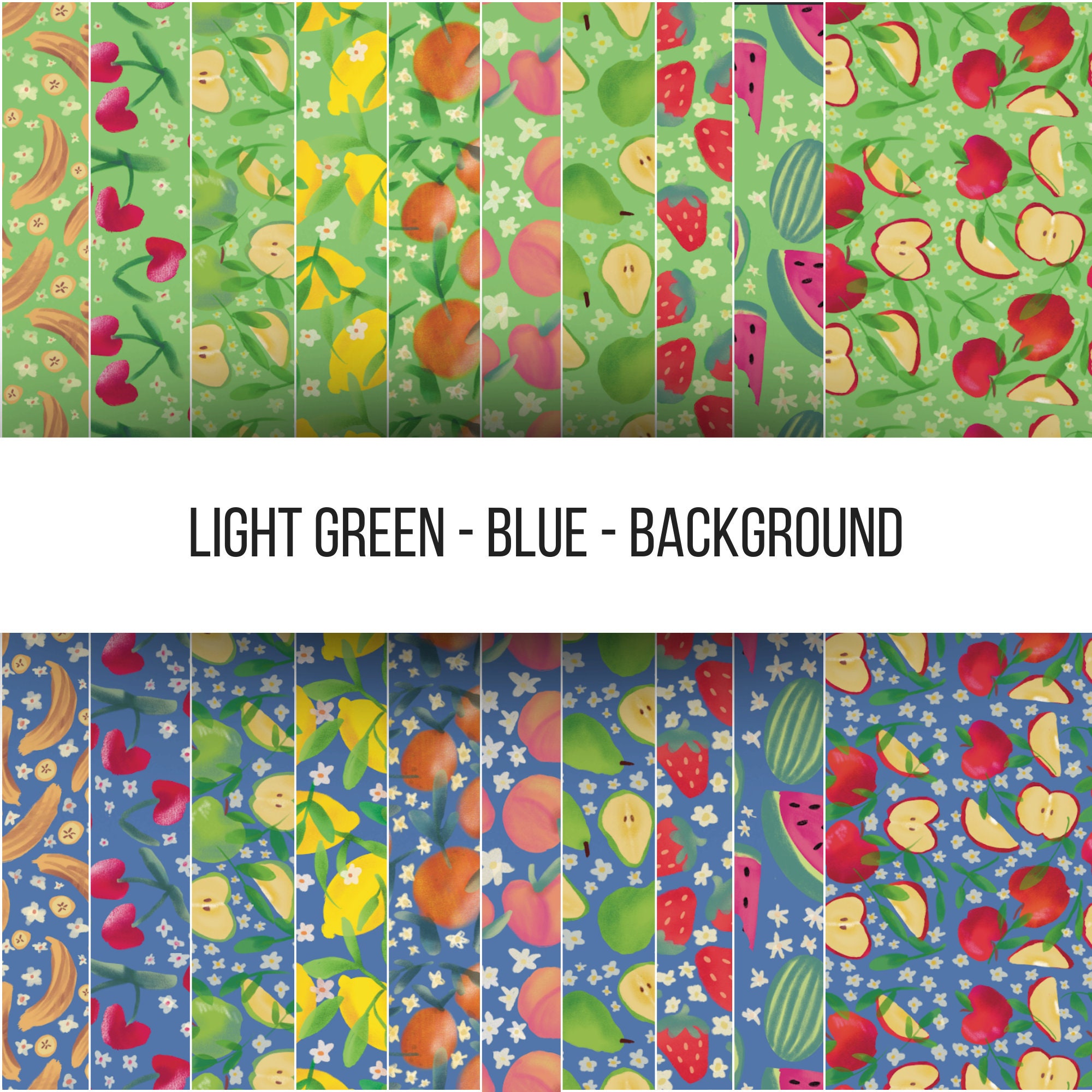 Digital Paper Patterns Fruit 110 Seamless Differentcolor Back Ground 10 ...