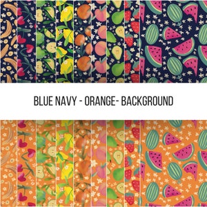 Digital Paper Patterns Fruit 110 Seamless Differentcolor Back Ground 10 ...