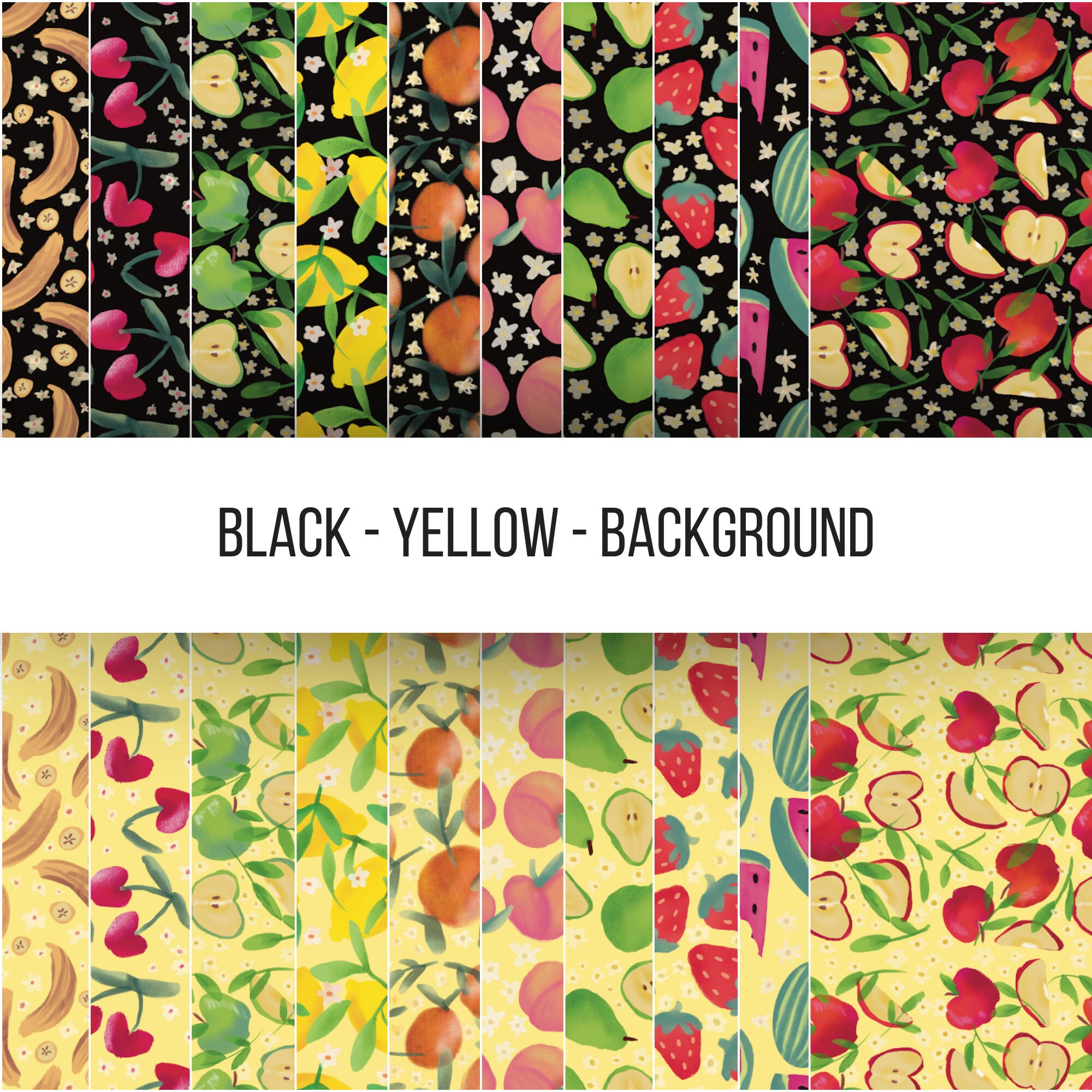 Digital Paper Patterns Fruit 110 Seamless Differentcolor Back Ground 10 ...