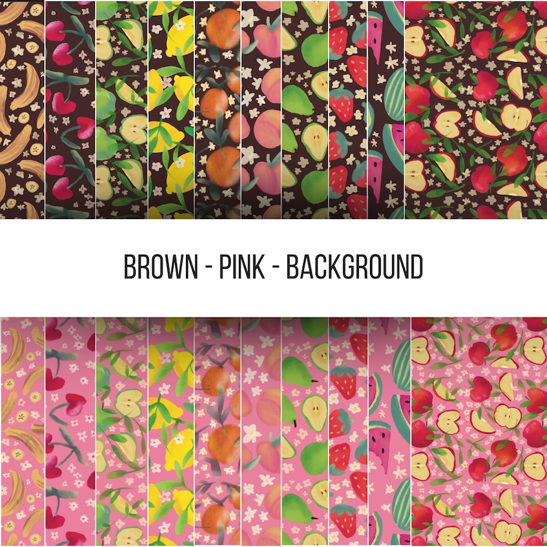 Digital Paper Patterns Fruit 110 Seamless Differentcolor Back Ground 10 ...
